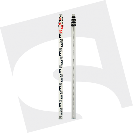 Mire aluminium télescopique avec nivelle et extensible 5 mètres