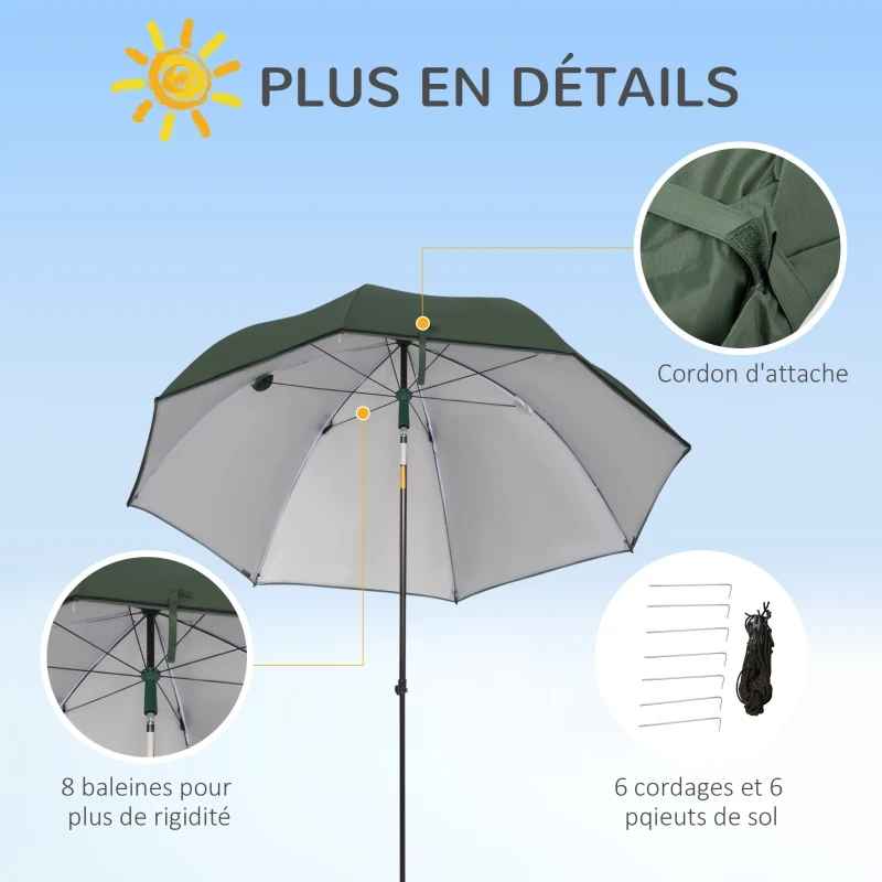 Parasol de chantier avec paroi amovible - inclinable - sac de transport ...