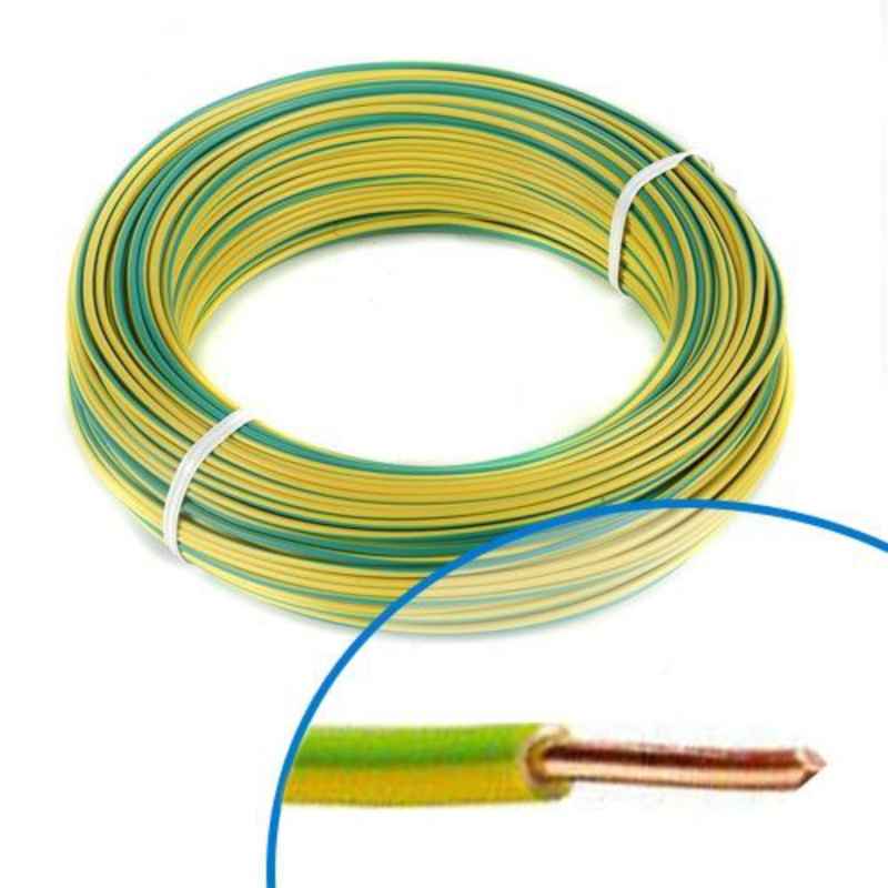 Câble HO7VR 16mm² - Vert/Jaune - Le mètre.