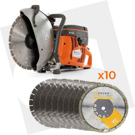 PACK découpeuse thermique K770 Husqvarna + 10 disques diamants Ø350 au ...